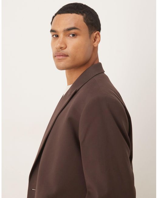 ASOS Boxy Suit Jacket in Brown for Men | Lyst