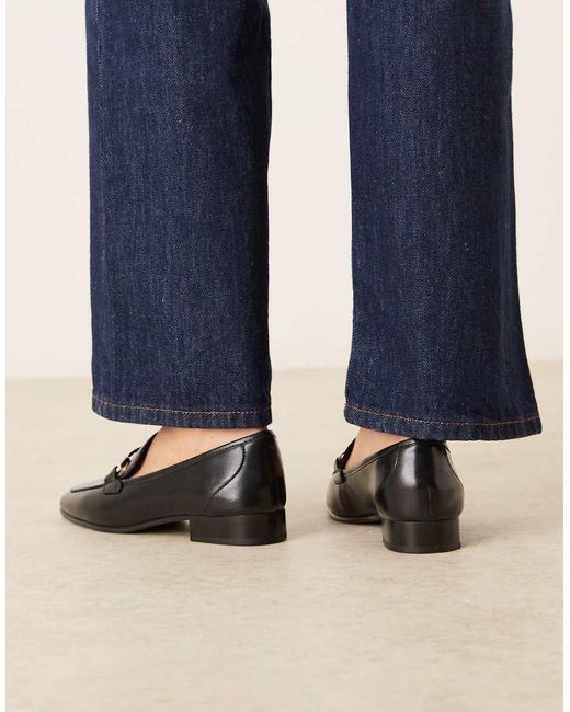 Mango Leather Snaffle Classic Loafer in Blue | Lyst UK