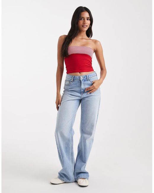 Hollister Foldover Reversible Tube Top in Red | Lyst UK