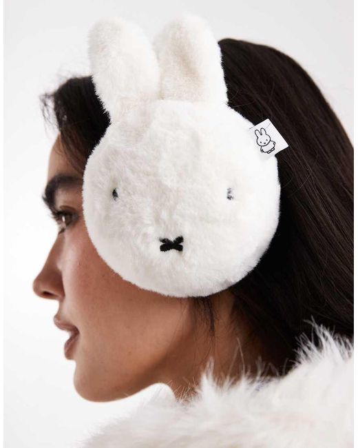 Daisy Street X Miffy Fluffy Ear Muffs-white in Black | Lyst UK