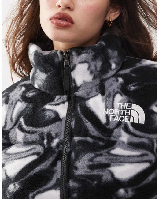 The North Face Retro Nuptse Polar Fleece Puffer Jacket in Brown | Lyst ...