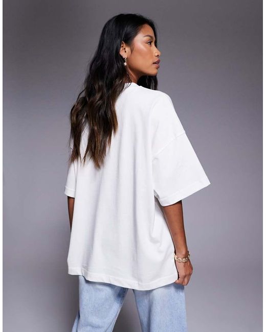 Wanderdoll Oversized Crew Neck Logo T-shirt in White | Lyst UK