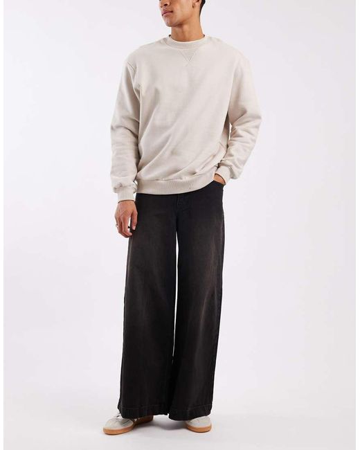 ASOS Super Wide Leg Jeans in White for Men | Lyst UK