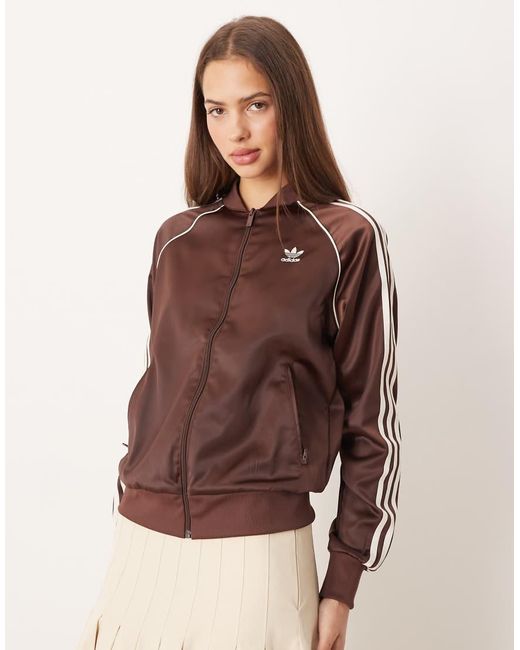 adidas Originals Adicolor Track Top in Brown | Lyst UK
