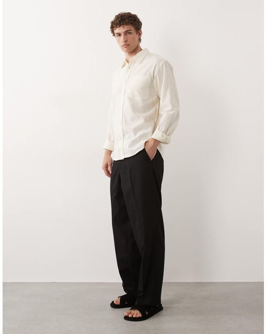 Jack & Jones Toby Wide Leg Tailored Trouser in White for Men | Lyst