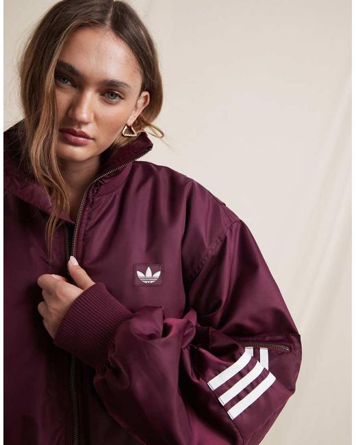 adidas Originals x ASOS Bomber Jacket in Red | Lyst UK