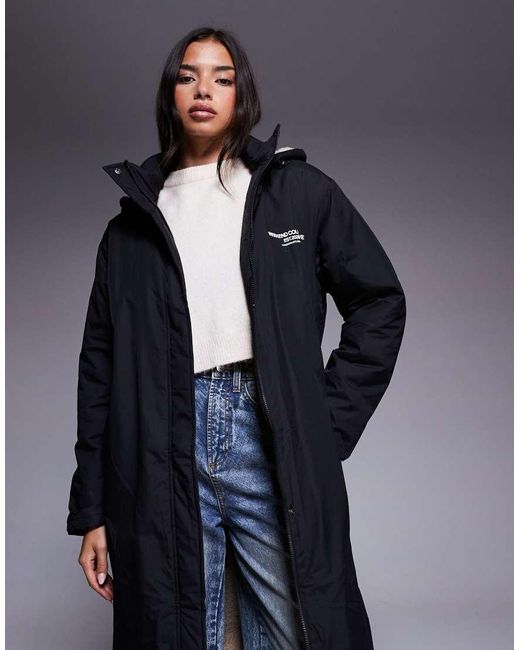 ASOS Weekend Collective Longline Coat With Borg Lining And Graphic in ...