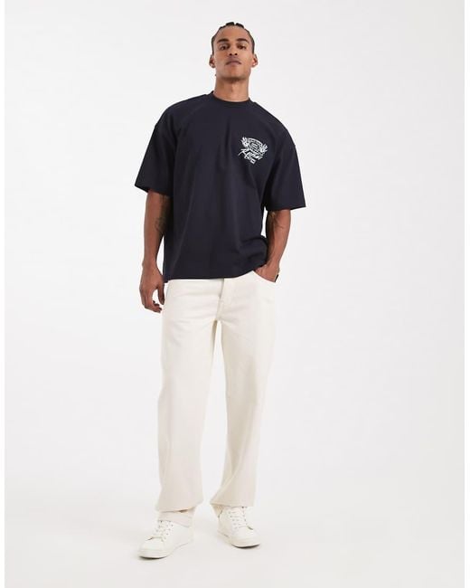 ASOS Circular Design Collection Heavyweight Straight Jeans in Blue for ...