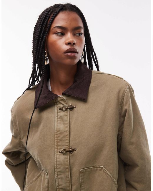 Mango Wax Contrast Collar Jacket in White | Lyst