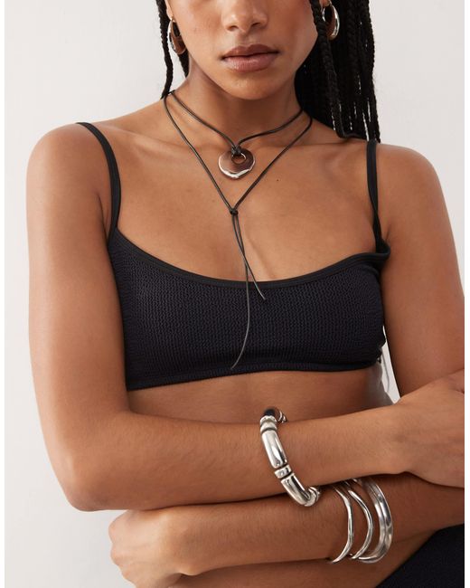 Collusion Mix And Match Crinkle Bralette in Brown | Lyst