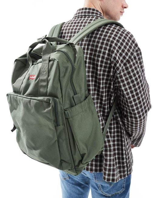 Levi's L Pack Batwing Logo Large Backpack in Green for Men | Lyst