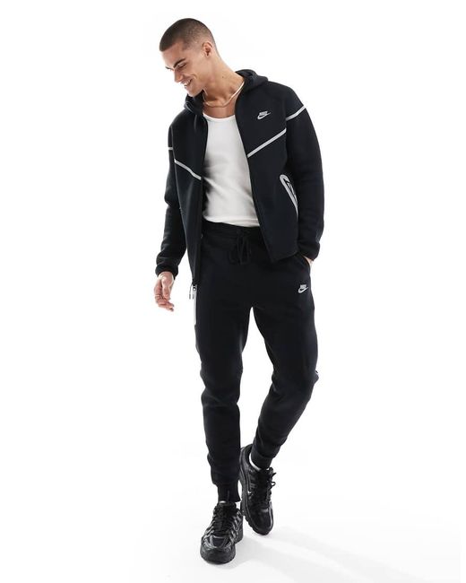 Nike Tech Fleece Reflective Full Zip Windrunner Hoodie in Black for Men ...