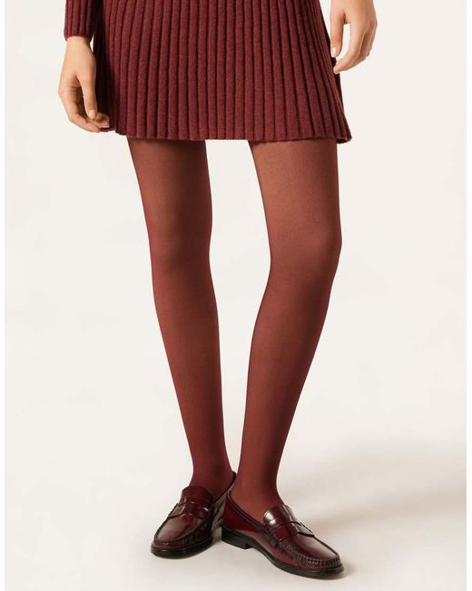 Calzedonia Sheer Effect Thermal Tights in Red | Lyst UK