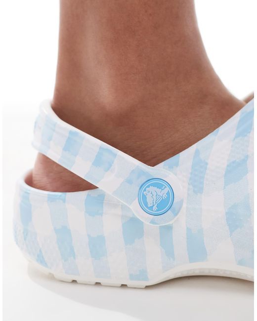 Crocs™ Classic Gingham Clogs in White | Lyst