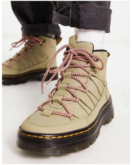 Dr. Martens Buwick Extra Tough Boots With Pink Laces in Black | Lyst UK