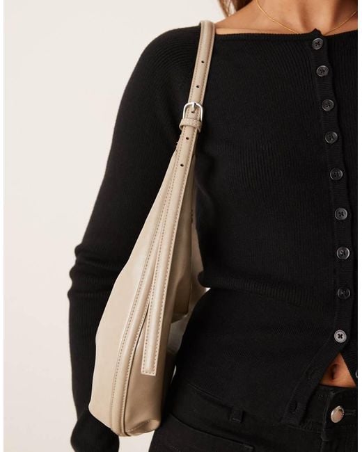 Mango Half Moon Shoulder Bag in Black | Lyst UK