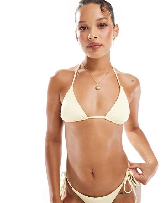 Pull&Bear Triangle Bikini Top in Brown | Lyst