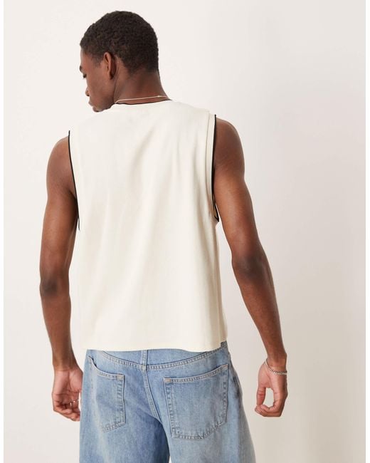 ASOS Crew Neck Boxy Tank in White for Men | Lyst