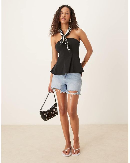 Abercrombie & Fitch Peplum Tube Top in Black | Lyst UK