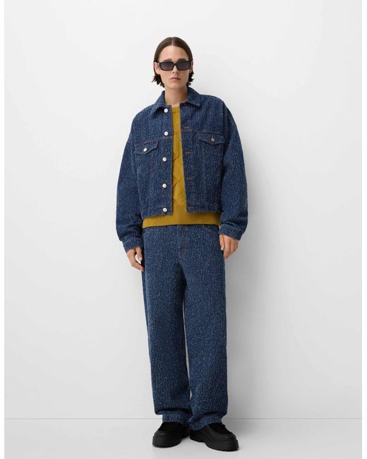 Collection - jean d'ensemble en denim texturé Bershka pour homme en ...