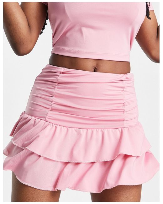 Collusion Branded Ruche Rara Mini Skirt in Pink | Lyst Canada Collusion Branded Ruche Rara Mini Skirt in Pink | Lyst Canada