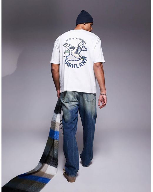 ASOS Boxy Oversized T-shirt With Front Chest Print And Back Print in ...