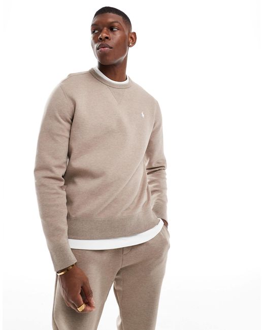 Polo Ralph Lauren Icon Logo Double Knit Sweatshirt in Natural for Men ...