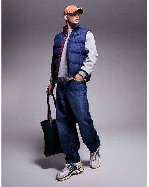 Polo Ralph Lauren Sport Capsule Logo Puffer Gilet in Blue for Men | Lyst UK