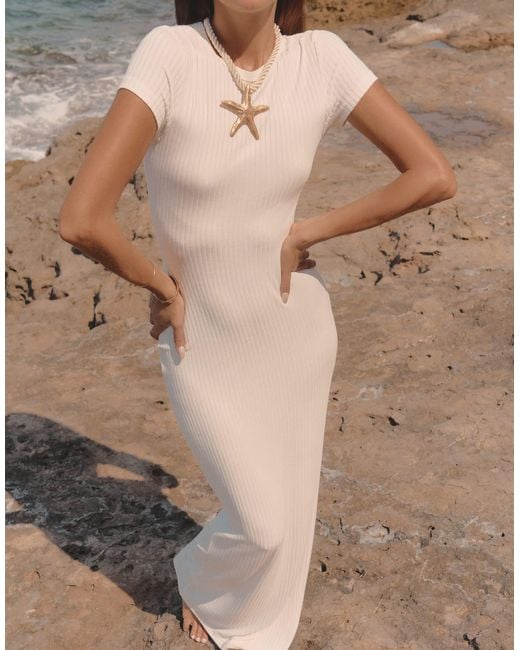 4th & Reckless X Luana Barron Kendall Sheer Jersey Rib Maxi Beach Dress ...