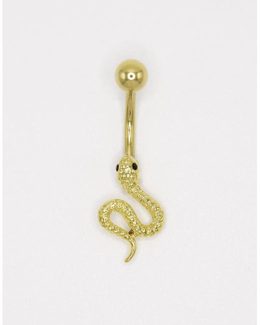 Lovisa Plated Titanium Snake Belly Bar in Metallic | Lyst UK