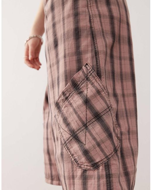 Collusion baggy Longline Jorts in Pink | Lyst