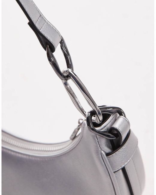 TOPSHOP Suki Shoulder Bag With Mixed Metal Detail in Black | Lyst