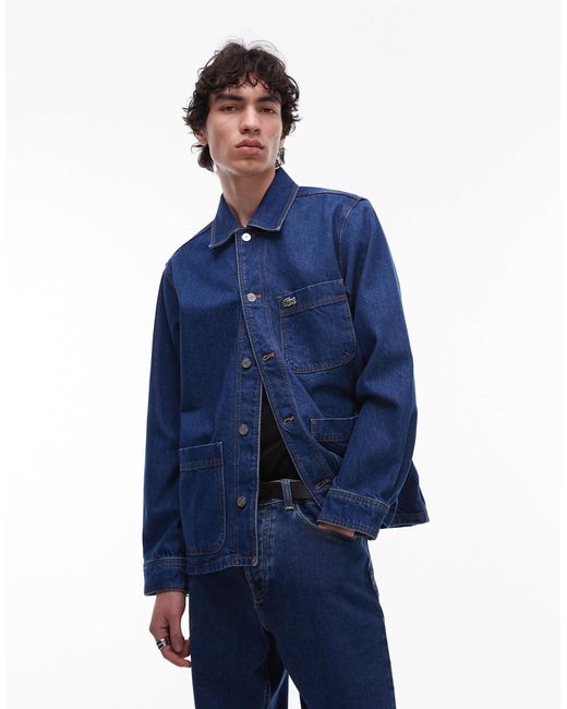 Lacoste Denim Jacket in Blue for Men | Lyst