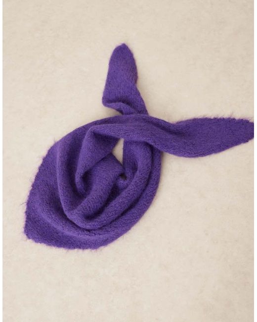 ASOS Knitted Small Triangle Scarf in Purple | Lyst UK