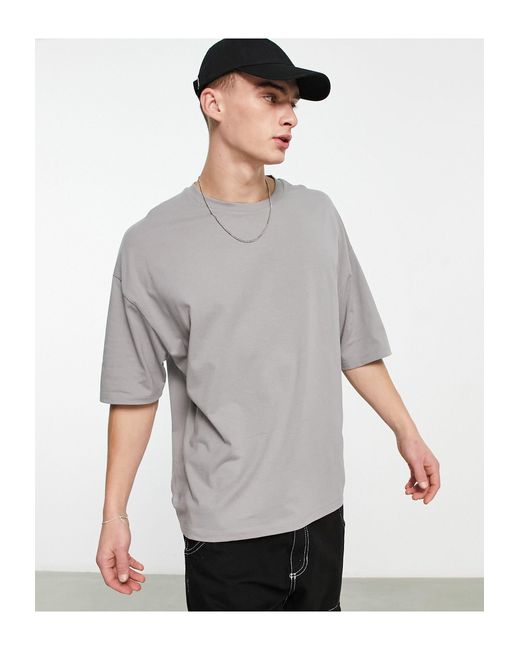 Asos Oversized T Shirt In Gray For Men Lyst