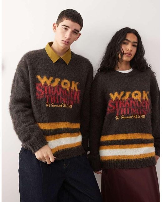 Reclaimed (vintage) X Stranger Things Unisex Oversized Knit With Logo ...