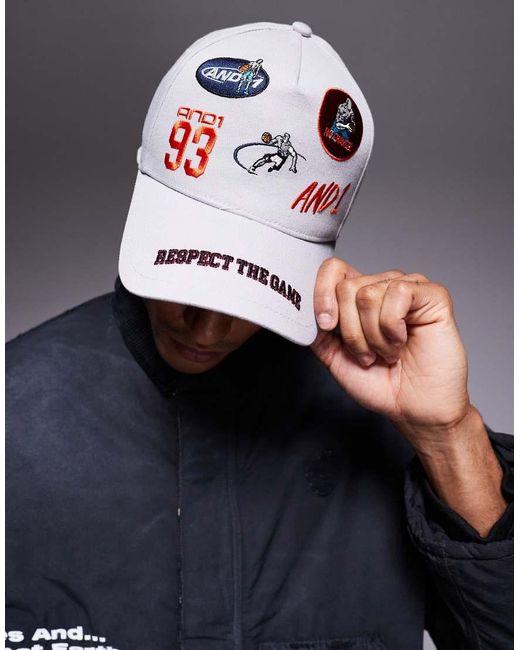 AND1 Multi Badge 5 Panel Golfer Cap in Grey for Men | Lyst UK