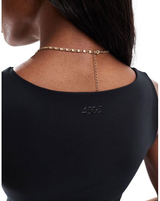 ASOS Icon Boat Neck Tank With Inner Bra in Black | Lyst