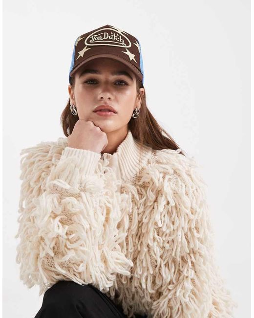 Von Dutch Americana Trucker Cap in Brown | Lyst UK