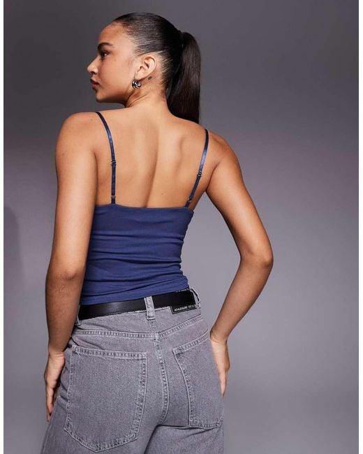 Edikted Layered Cowl Neck Top in Blue | Lyst UK