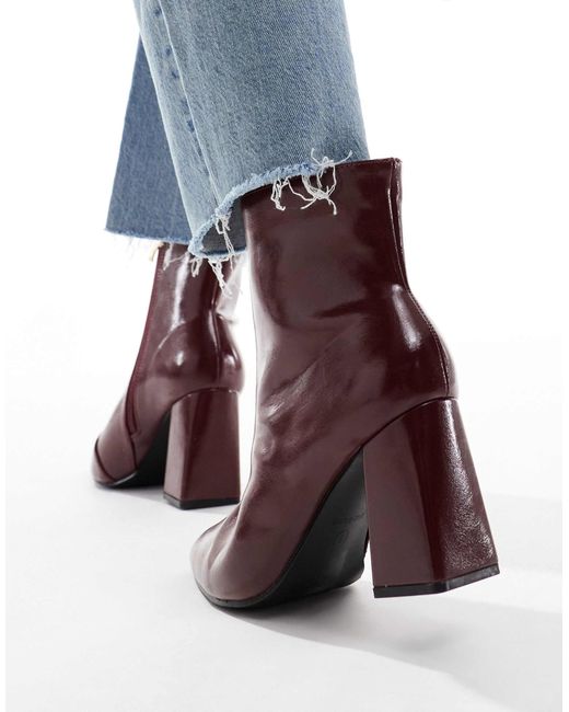 Raid Wide Fit Tetlee Block Heel Ankle Boots in Blue | Lyst