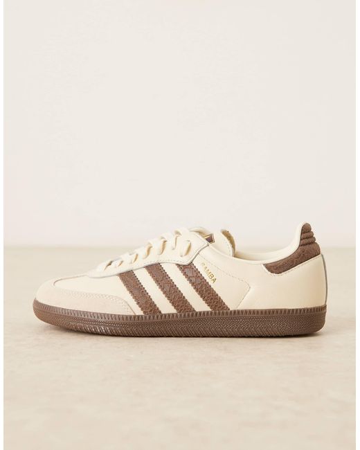 Samba og - baskets - crème croco/marron adidas Originals pour homme en ...