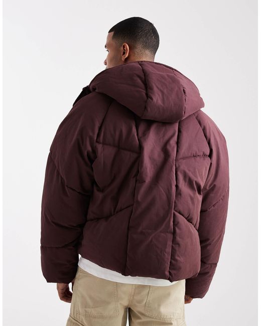 ASOS Oversized Puffer Jacket in Brown for Men | Lyst