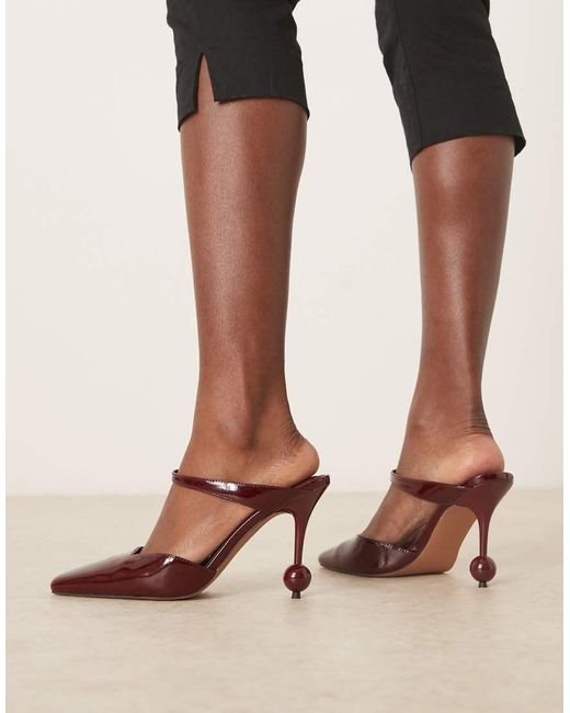 ASOS Pearl Chisel Toe Ball High Heel Shoes in Black | Lyst UK