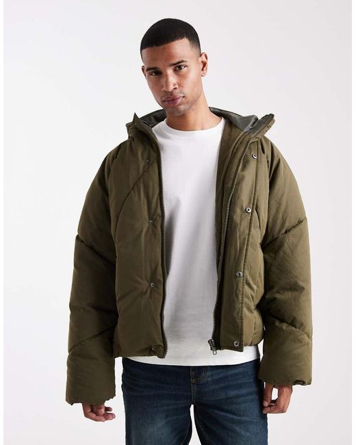ASOS Oversized Puffer Jacket in Green for Men | Lyst UK