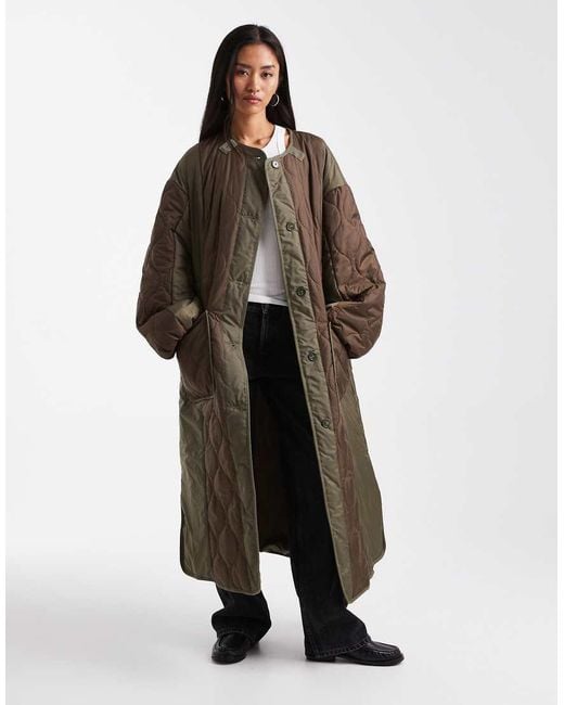 ASOS Longline Hybrid Jacket in Green | Lyst UK