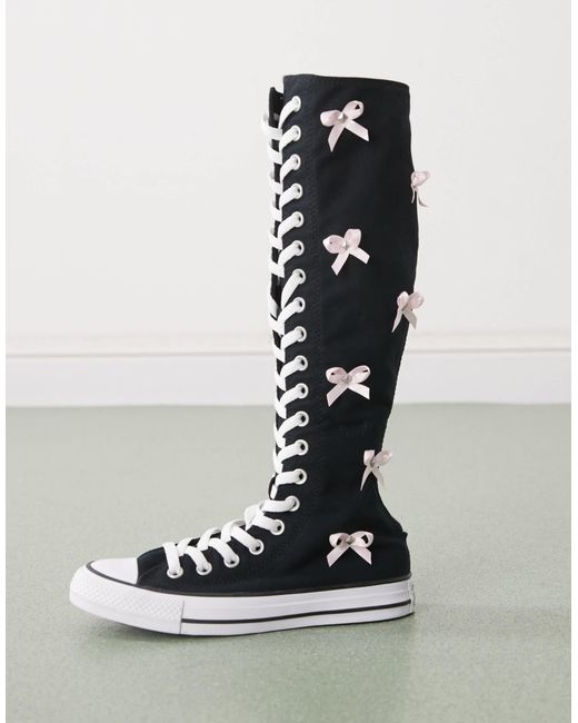 Converse Chuck Taylor All Star Knee Hi Trainers in Black | Lyst