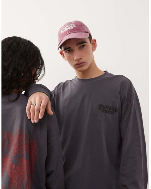 Reclaimed (vintage) X Stranger Things Unisex Long Sleeve Skate Tee With ...