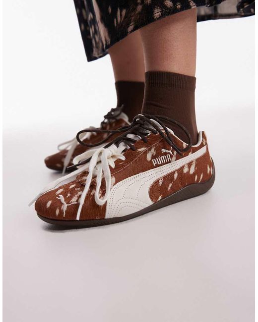 PUMA Speedcat Doelette Pony Hair Trainers in Brown | Lyst UK