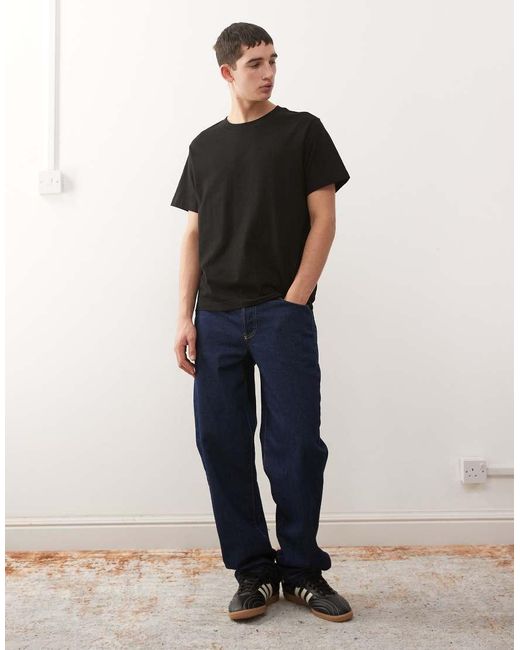 Weekday Classic Boxy Fit Heavyweight Jersey T-shirt in Black for Men ...
